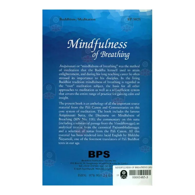 Mindfulness Of Breathing | Buy Online | BuddhistCC Online BookShop