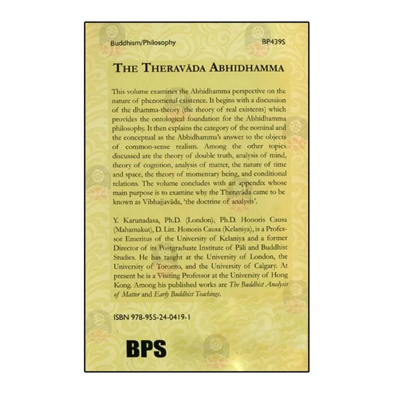 The Theravada Abhidhamma | Buy Online | BuddhistCC Online BookShop