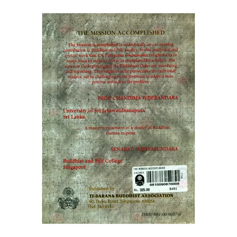 The Mission Accomplished | Buy Online | BuddhistCC Online BookShop